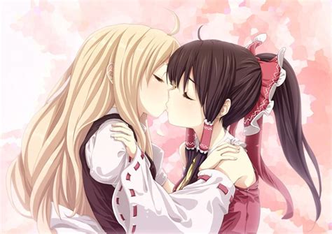 Anime Yuri Kiss Wallpapers Wallpaper Cave