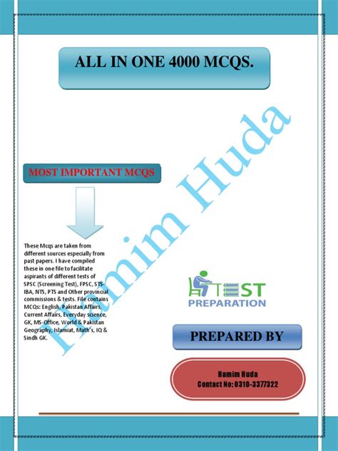 All In One 4000 Mcqs Pdf Pakistan Microsoft Excel