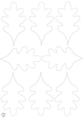 Szablony liści dąb Leaf template Printable leaves Autumn crafts