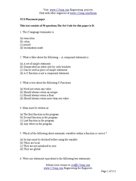 Tcs Placement Papers Pdf Pdf Fraction Mathematics Control Flow