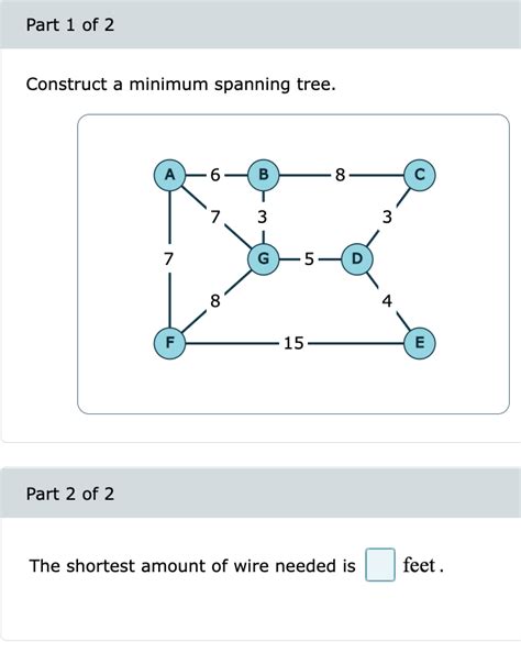 Solved Part Of Construct A Minimum Spanning Tree A B Chegg