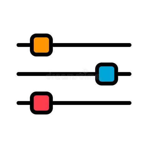 Volume Mixer Control Icon Filter Sound Symbol Button Switch Sign Vector Illustration Stock
