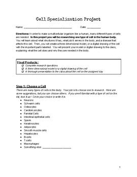 Cell Project By Science By Ms Robb Teachers Pay Teachers