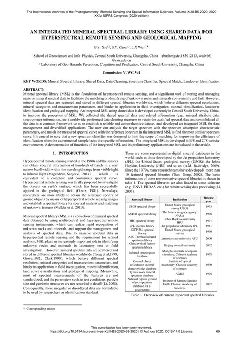 Pdf An Integrated Mineral Spectral Library Using Shared Data For