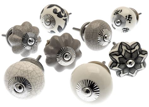 Ceramic Cupboard Knobs In 8 Pretty Shades Of Subtle Greys Mangotreeknobs