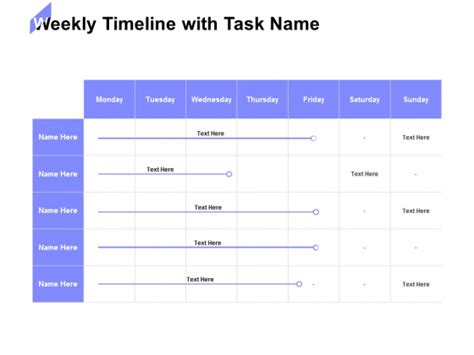 Weekly Timeline Task Name PowerPoint Templates Slides And Graphics