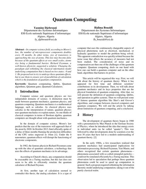 Pdf Quantum Computing