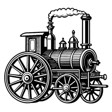 Old Steam Engine Vector Premium Ai Generated Vector