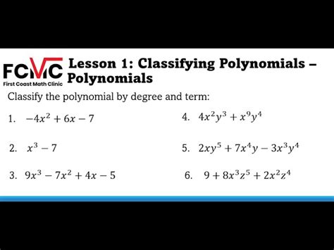 Classifying Polynomials Classifying Polynomials Guided Notes By The