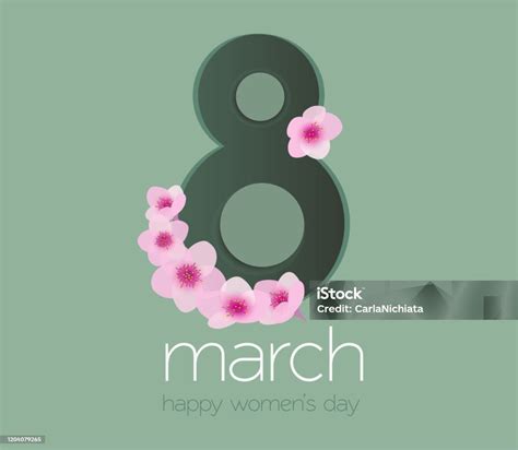 8 3 월 벚꽃 벡터입니다 해피 여성의 날 인사말 카드입니다 아름 다운 벚꽃 종이 컷 스타일 0명에 대한 스톡 벡터 아트 및 기타 이미지 Istock
