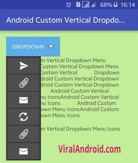 Android How To Create A Vertical Dropdown With Menu With Gridview Stack Overflow