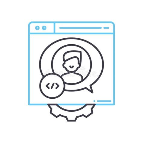 feature request line icon outline symbol vector illustration concept