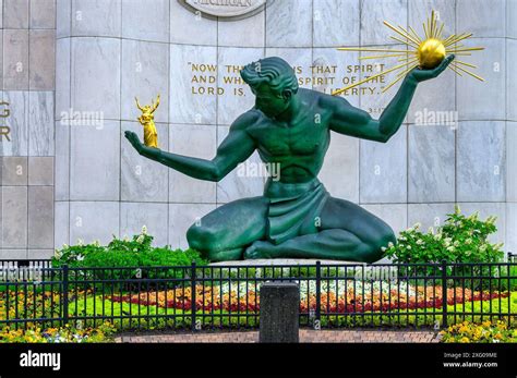 The Spirit Of Detroit Monument Sculpture Art Statue Detroit Michigan
