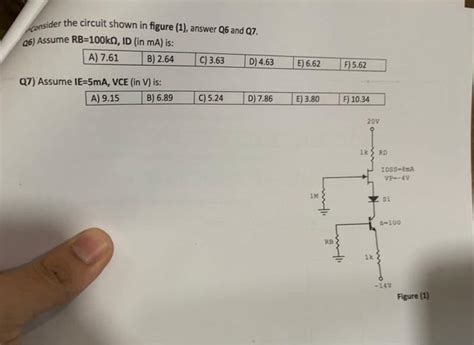 Solved Consider The Circuit Shown In Figure 1 Answer Q6