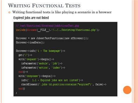 Ppt Functional Tests In Symfony Powerpoint Presentation Free