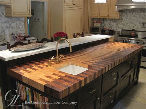 Butcher Block Countertop With An Interlocked Pattern