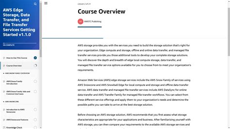 AWS Edge Storage Data Transfer And File Transfer Services Getting
