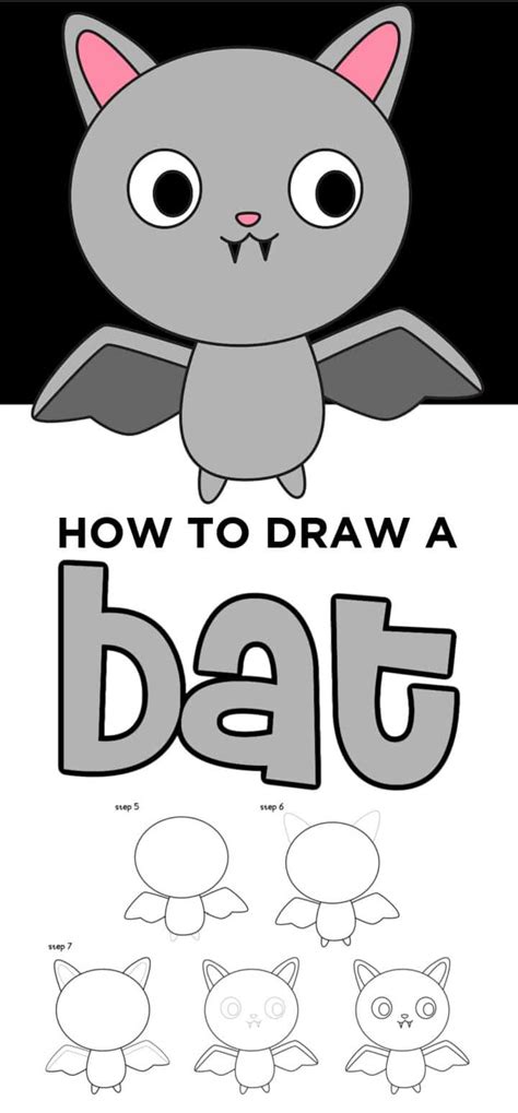 How To Draw A Bat Cute Bat Drawing Made With HAPPY