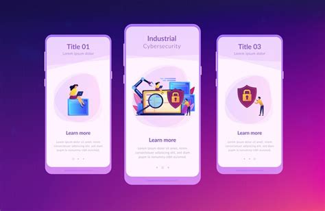Premium Vector Industrial Cybersecurity App Interface Template