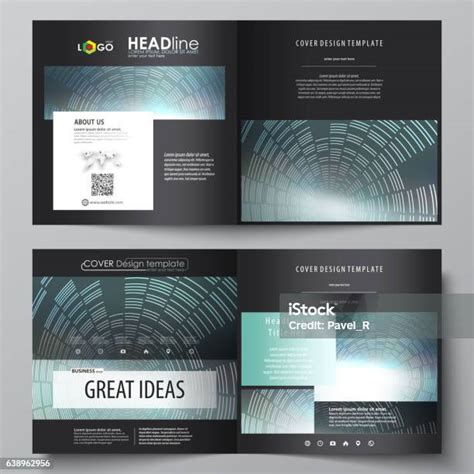 스퀘어 디자인 바이 폴드 브로셔 전단지 소책자를 위한 비즈니스 템플릿 동심성에 대한 스톡 벡터 아트 및 기타 이미지 동심성 인포그래픽 정사각형 Istock