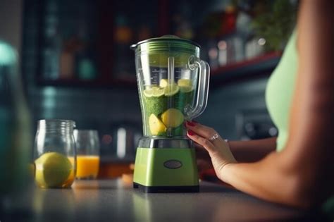 Premium Ai Image Someone Is Making A Smoothie In A Blender With