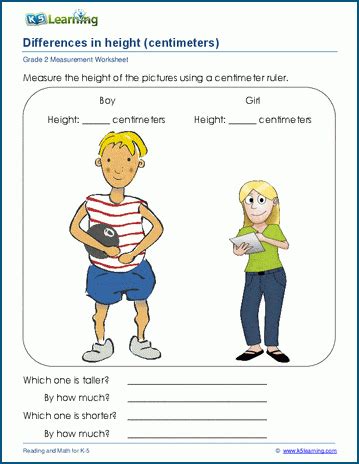 Differences In Length Metric Worksheets K Learning Worksheets Library