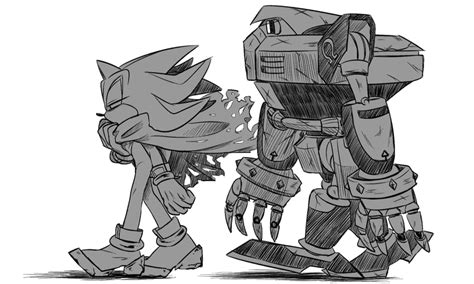 Shadow The Hedgehog And E 123 Omega Sonic Drawn By Mallengsonic
