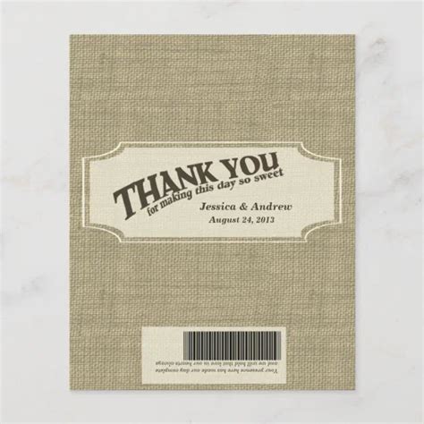 Burlap Candy Bar Wrapper Favor Zazzle