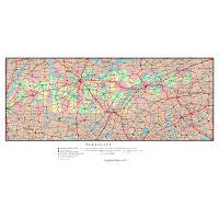 Large Detailed Roads And Highways Map Of Tennessee State With All