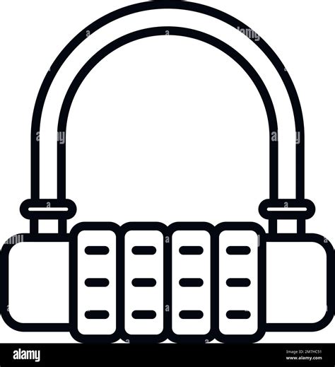Cipher Bike Padlock Icon Outline Vector Data Protection Code Logo
