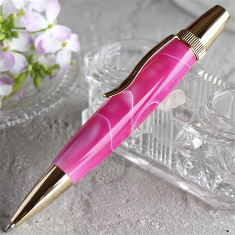 「マゼンタローズ・chouette ゴールド金具」手作りボールペン Viriditas ジェットストリーム芯対応 世界に一つの手作りペン