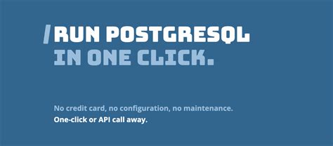 Run PostgreSQL In One Click