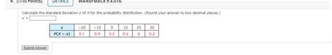 Solved Calculate the standard deviation σ of X for the Chegg