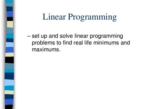 Myp 5 Real Life Linear Programming
