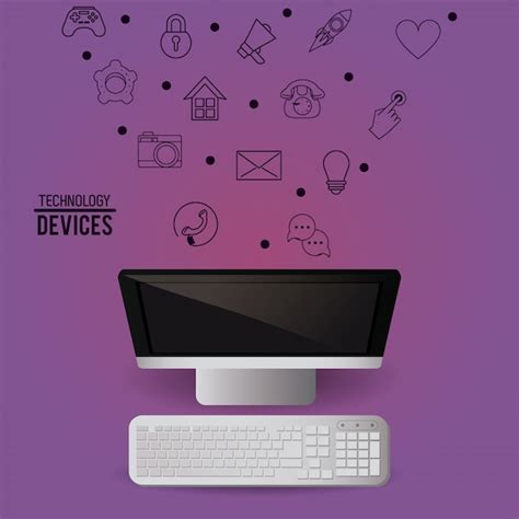 Premium Vector Computer With Keyboard Icon