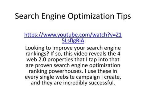Ppt Search Engine Optimization Tips Infographic Powerpoint Presentation Id 12843676