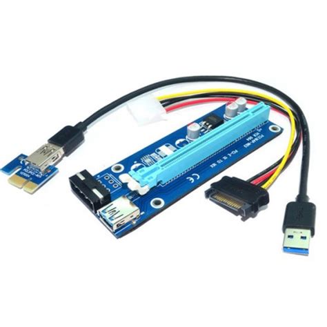 رایزر کارت گرافیک Pcie 1x به Pcie 16x دارای کابل رابط Usb3 0 و سوکت پاور 4 پین