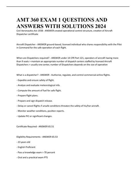 Amt 360 Exam 1 Questions And Answers With Solutions 2024 Amt Stuvia Us