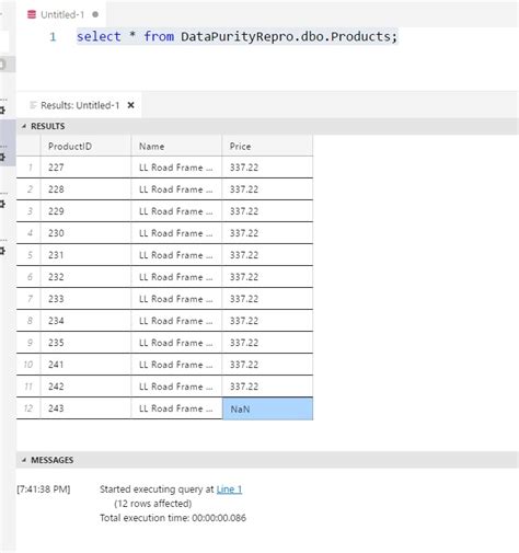 Data Purity Corruption Does Not Throw Error · Issue 1073 · Microsoftvscode Mssql · Github