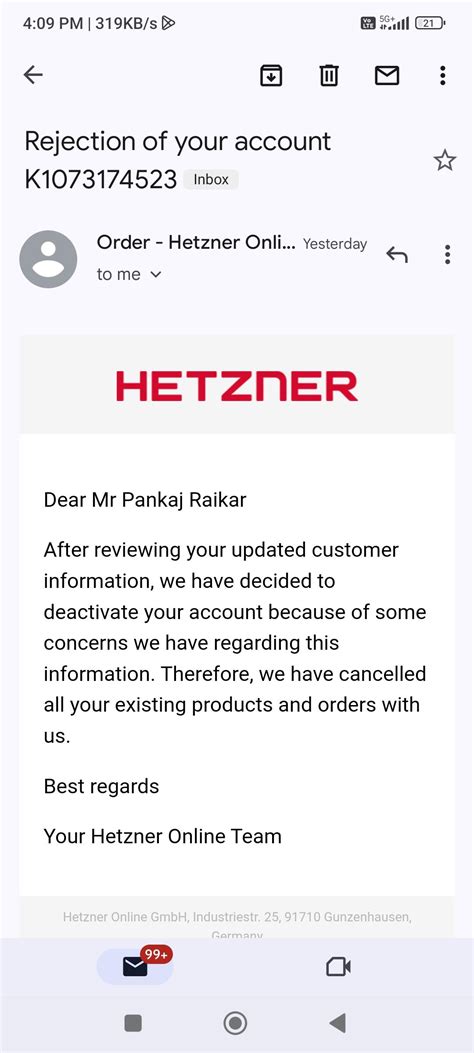 Hetzner Account Rejection And Recovery Any Success Stories Rhetzner