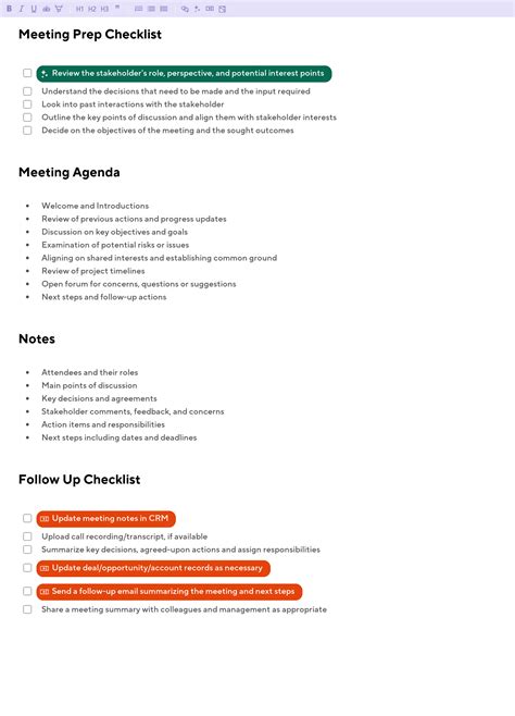Stakeholder Alignment Meeting Agenda Template
