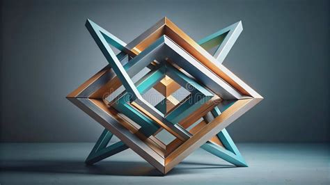 Geometric Abstraction Exploring Form Space And Color Generative Ai Computer Generated Stock