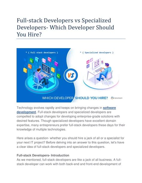 ppt full stack developers vs specialized developers which developer