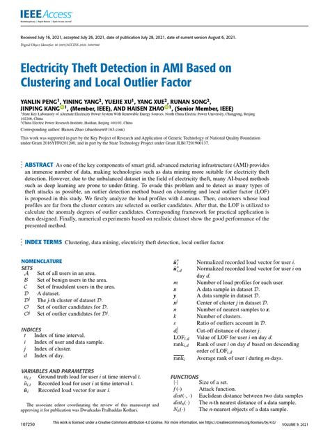 Electricity Theft Detection In Ami Based On Clustering And Local Outlier Factor Pdf Cluster