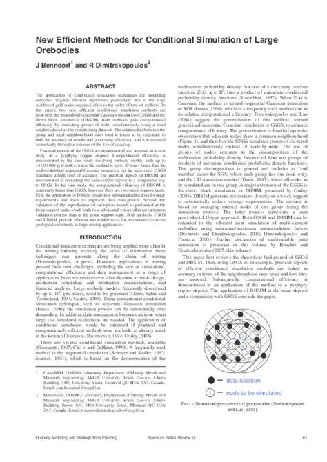 Pdf New Efficient Methods For Conditional Simulation Of Large Orebodies