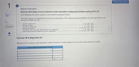 Solved Required Information Exercise 19 3 Algo Income