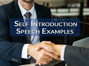 Self Introduction Speech Examples