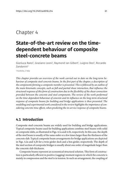 State Of The Art Review On The Time Dependent Behaviour Of Composite Steel Concrete Beams