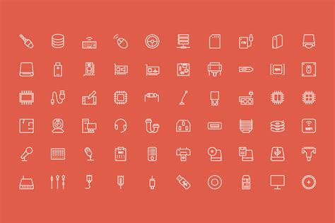 Computer Hardware Vector Icons Creative Stall