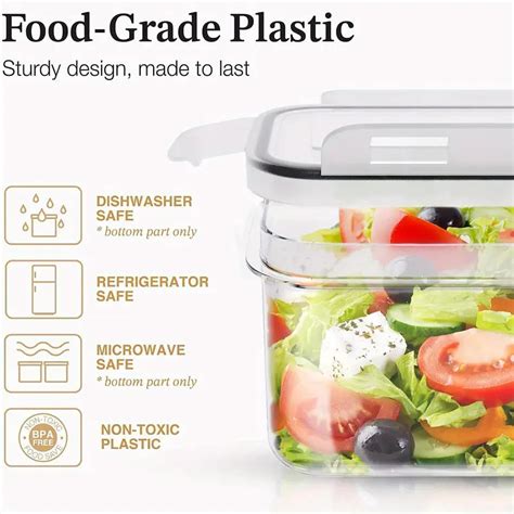 4 8pcs 밀폐 식품 저장 용기 시리얼 건조 식품 밀가루 및 설탕 bpa 무료 라벨 식기 세척기 안전을위한 플라스틱